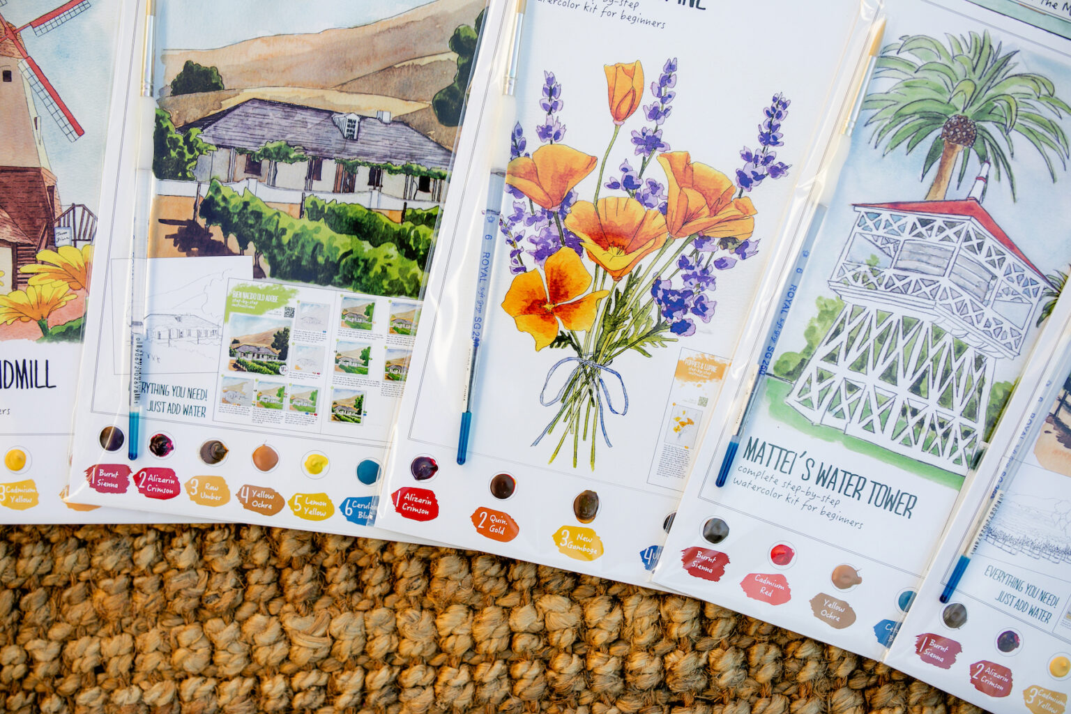 DIY Watercolor Painting Kit Santa Barbara Butterfly Beach