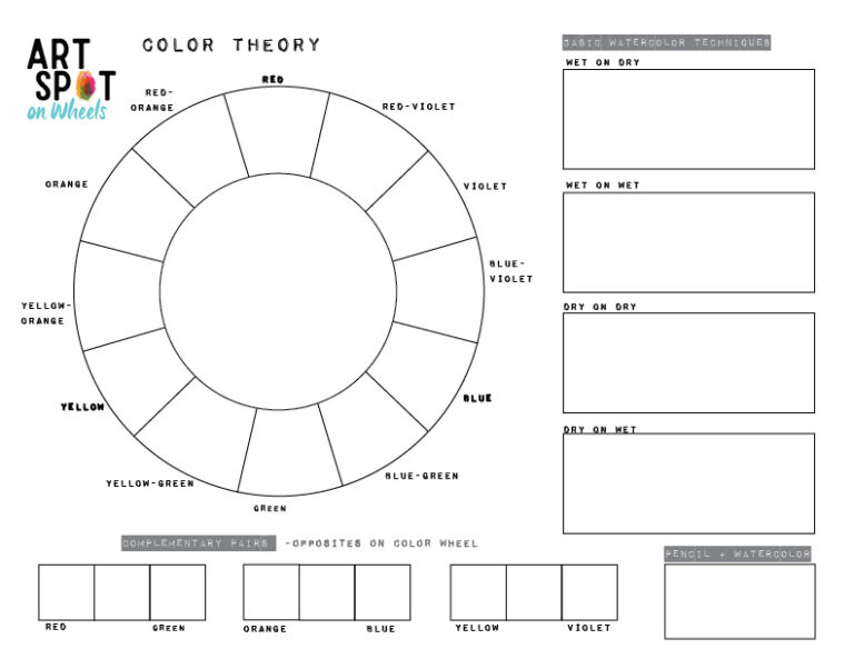 Beginner Watercolor Painting Color Theory Worksheet